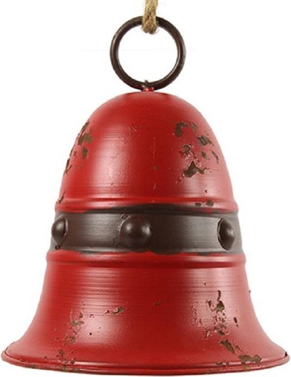 Metalen kerstbel kerstklok rood 32cm | bol.com