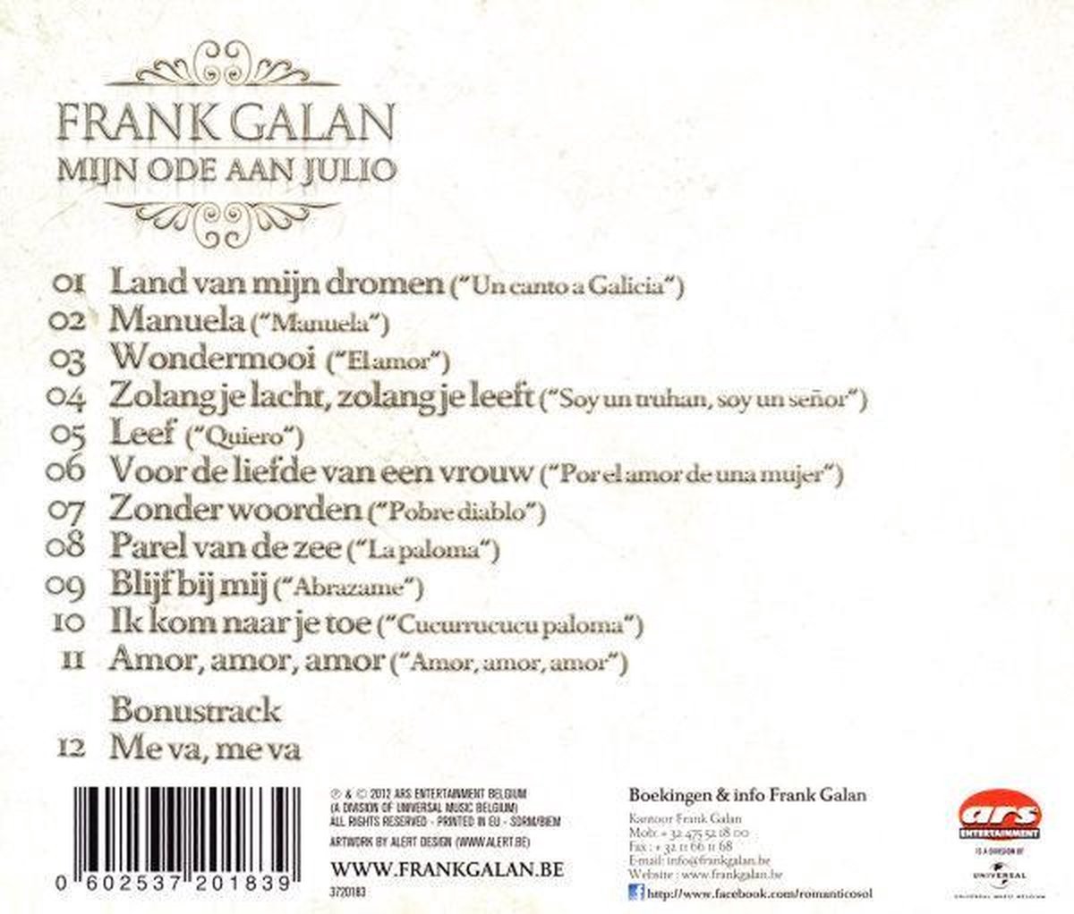 Mijn Ode Aan Julio, Frank Galan | CD (album) | Muziek | bol.com