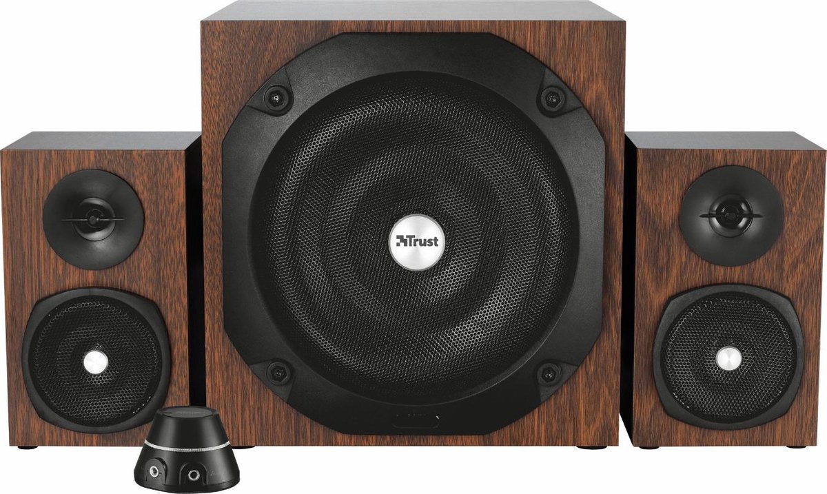 Trust Vigor 2.1 - Subwoofer Speakerset met Bluetooth - Bruin/Zwart ...