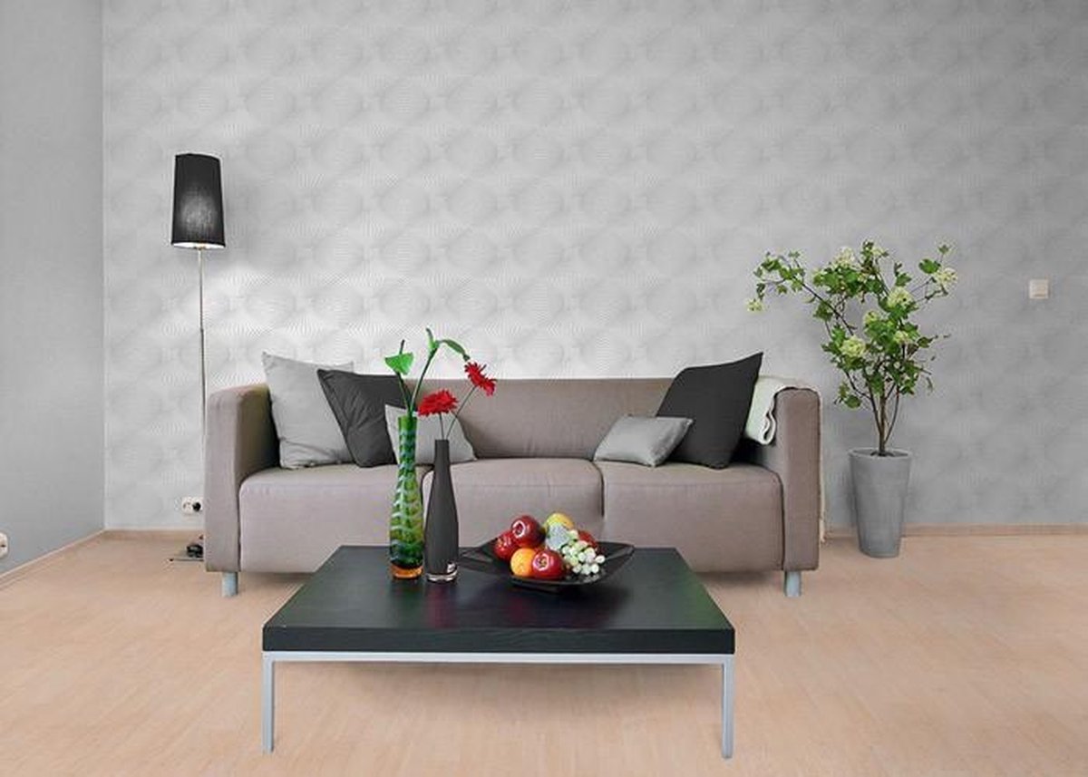 Wit behang reliëf behang EDEM 115-00 voor muur en plafond zware ...