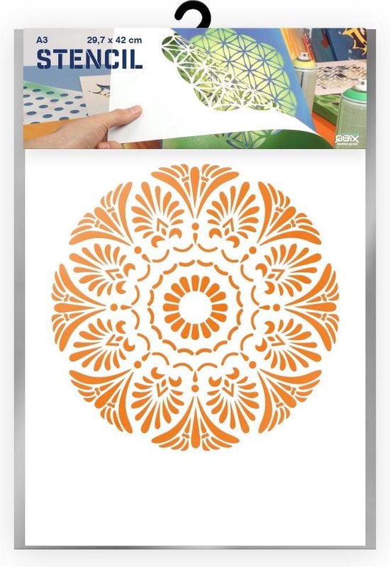 Mandala sjabloon - Kartonnen A3 stencil - Kindvriendelijk sjabloon geschikt voor... | bol.com