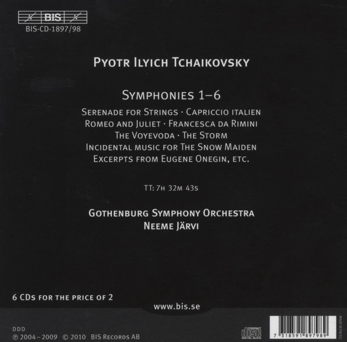 Gothenburg Symphony Orchestra - Tchaikovsky: Orchestral Works, Symphonies 1-6 (6 CD),... | bol.com