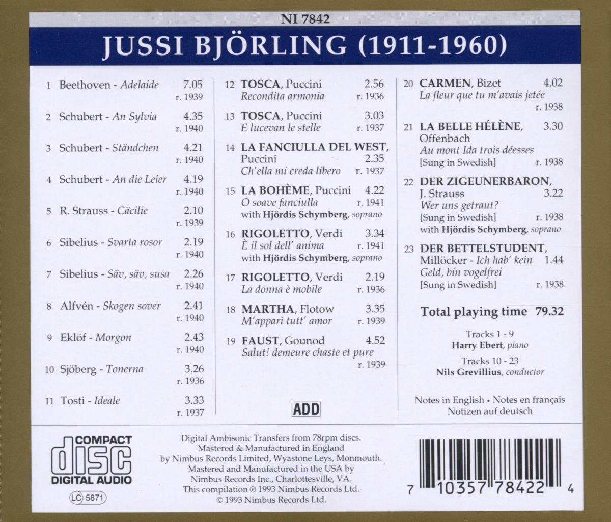 Jussi Bjorling Vol.2, Jussi Bjorling | CD (album) | Muziek | bol.com