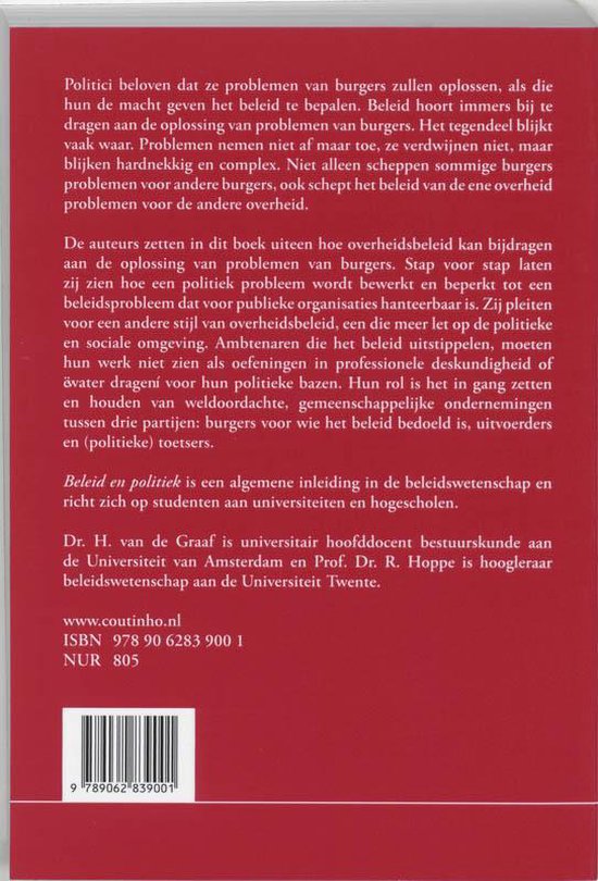 Beleid En Politiek | 9789062839001 | H. van de Graaf | Boeken | bol