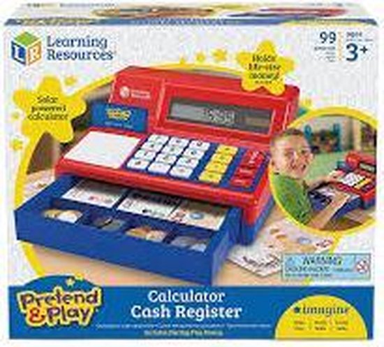 Learning Resources speelgoed kassa met rekenmachine en euro geld. | bol