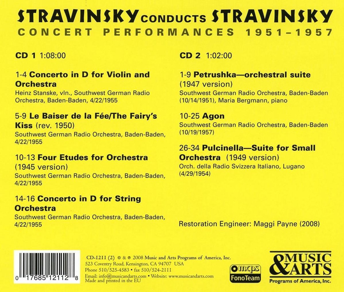 Stravinsky Conducts Stravinsky, Igor Stravinsky | CD (album) | Muziek ...
