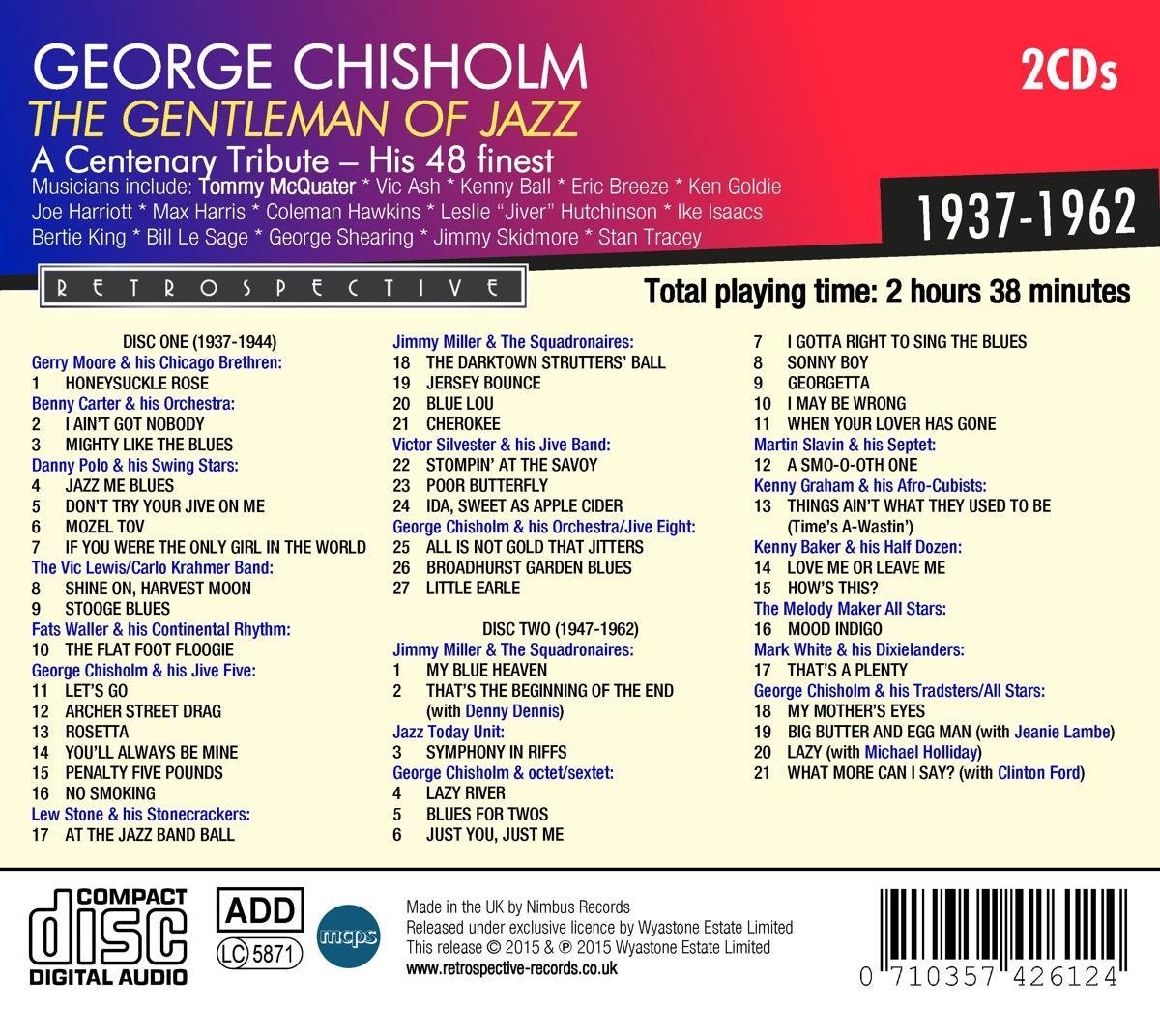 George Chisholmthe Gentleman Of Jazza Centenary Tr, George Chisholm ...