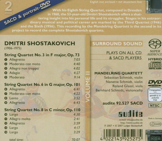Dmitry Shostakovich - Complete String Quartets - Vol. 2 [sacd], D. Shostakovich | Muziek | bol.com