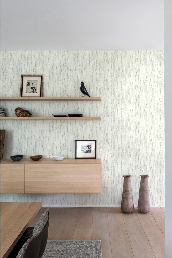 Nordic Elegance dessin wit/groen behang (vliesbehang, groen) | bol