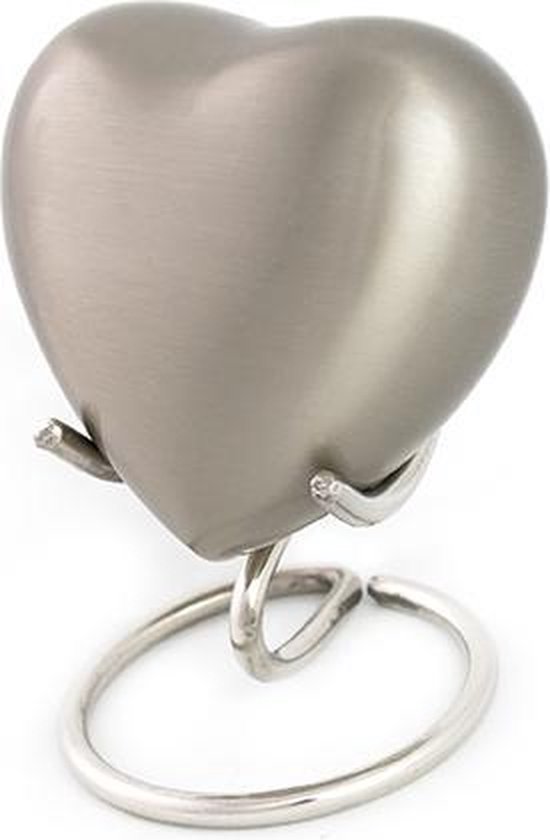 Mini hart urn zilver met houder | bol