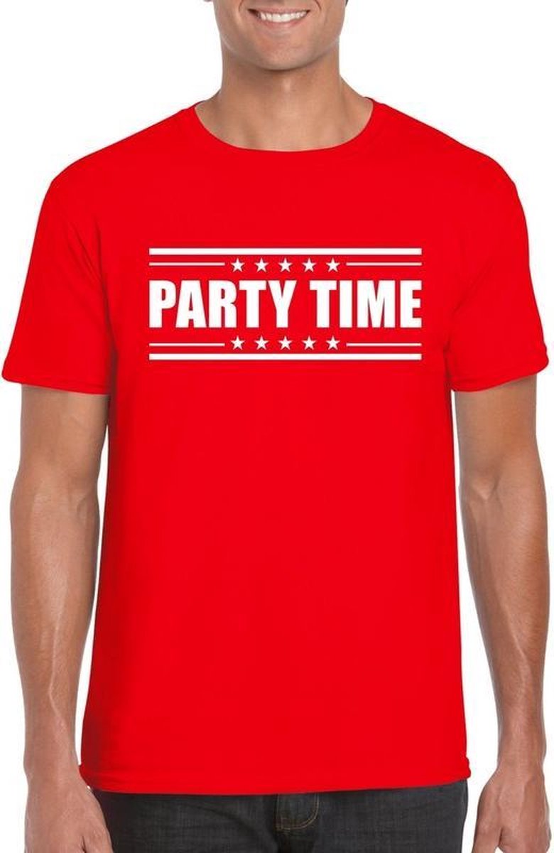 Party time t-shirt rood heren XXL | bol.com