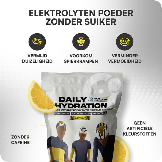 Daily Hydration - Electrolyte sticks (20 sticks - elektrolyten poeder) - Lemon, zero... | bol