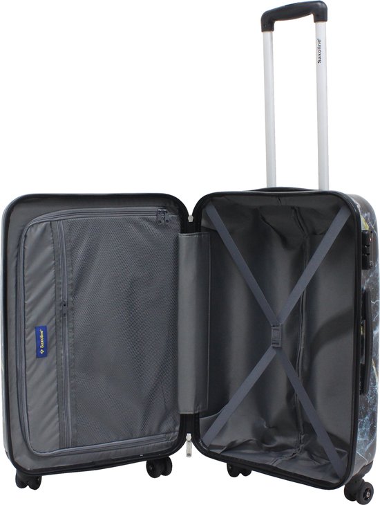 Saxoline Harde Koffer / Trolley / Reiskoffer - 68 cm (Medium) - Marble ...