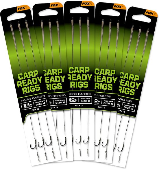 Fox Carp Ready Rigs - Haak Wide Gape (3 pcs) - Maat : Haak 8 Barbed ...