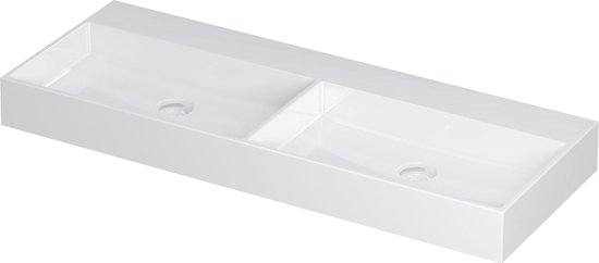INK United wastafel porselein dubbele wasbak zonder kraangat inclusief ...