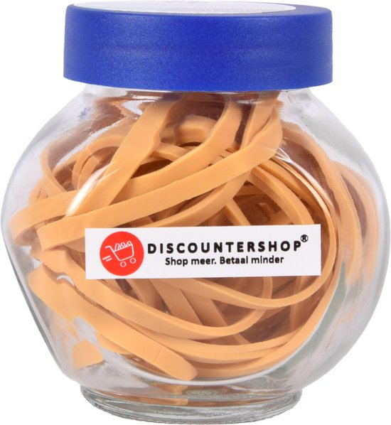 Beige Rubber Post Elastieken - Glas Potje van 50g - Kantoor & School ...