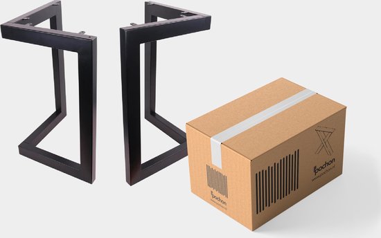 Pochon - 2x Tafelpoot Athtar - Zwart - 6x55x72 - Meubelpoot - Staal ...