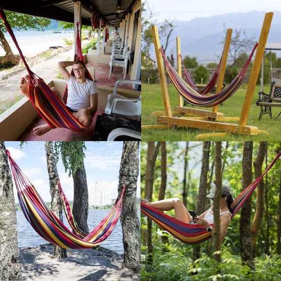 Outdoor hangmat 190 x 100 cm, enkele hangmat belastbaarheid tot 150 kg ...