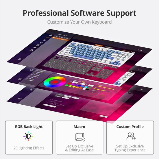 Sounix Gaming Keyboard - Hot Swappable Switch - 70% Mechanisch Qwerty ...