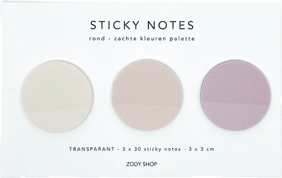 Zody Shop - Post-It - Transparante MINI kleine Sticky Notes - Rond ...