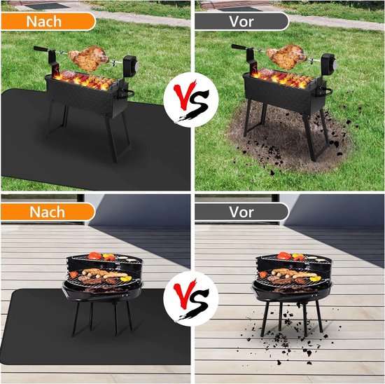 Vuurvaste onderlegger 90 x 180 cm opvouwbare grillonderlegger ...