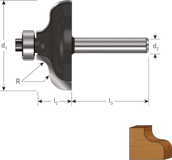 Rotec HM S-Profielfrees ø4,8 mm R=4,8 S8 | bol