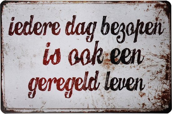Metalen bordjes mancave – Geregeld leven - Wandbord - Metalen borden – Wandbord metaal... | bol