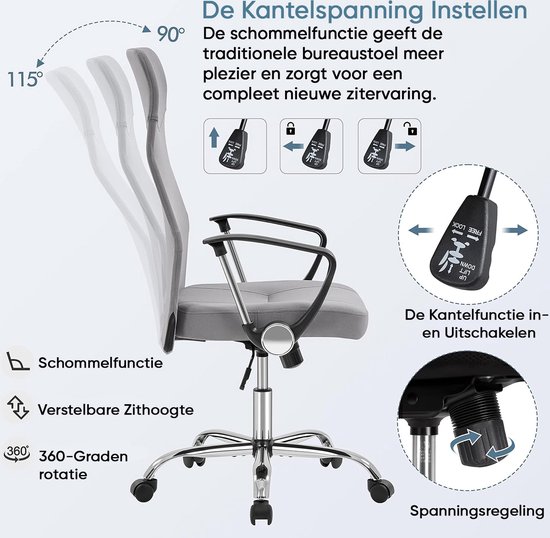 Ergonomische Bureaustoel - Bureaustoelen voor Volwassenen - Office ...