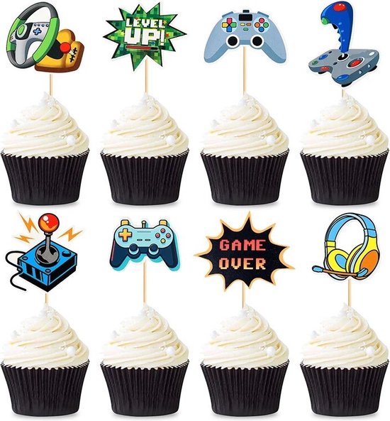 Jacey's TREASURES Game Controller Cupcake Toppers - 8 Stuks ...