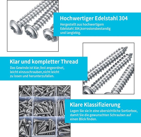 schroeven - zelftappende schroeven-assortimentset 405-Piece | bol
