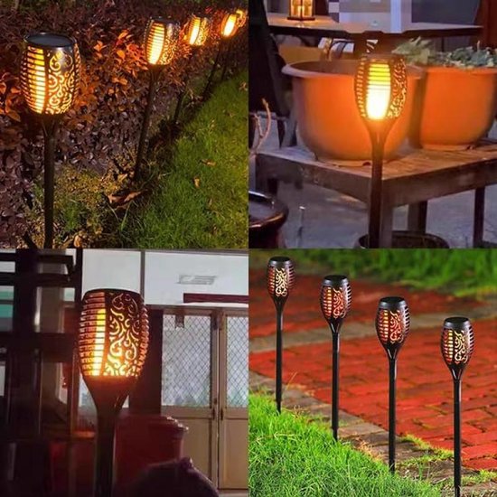 Solar Lights Outdoor 6-Pack with Realistic Flame Effect | bol