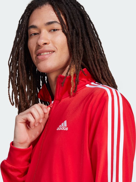 adidas Sportswear Basic 3-Stripes Tricot Trainingspak - Heren - Rood- L ...