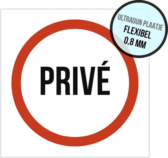 Pictogram/ plaatje | "Privé" (flexibel) | 30 x 30 cm | Ultradun: 0,8 mm ...