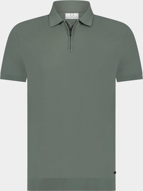 Born With Appetite Polo korte mouw Groen DAN polo zip stretch knit ...