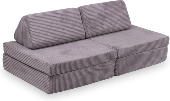 Mini Modulaire bank - Speelsofa- Rib velvet - Lavender Standaard | bol