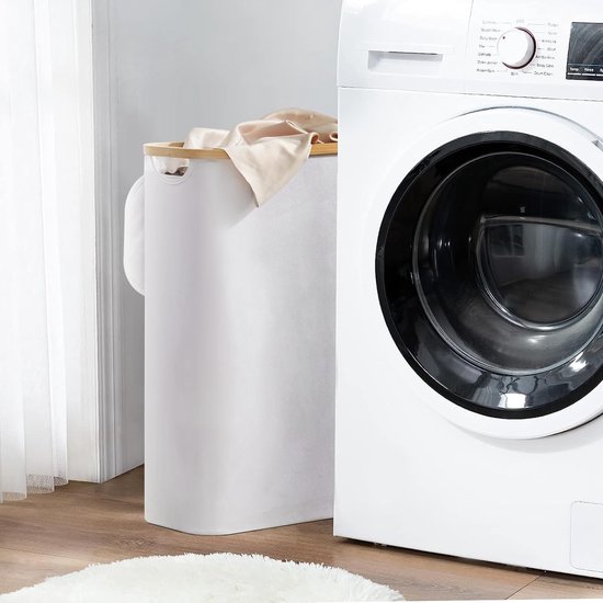 Wasmand met deksel, 48 liter, wasverzamelaar, smal, met waszak ...