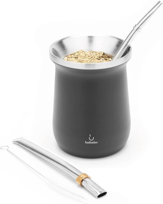 Yerba Mate Kit - Inclusief een Yerba Mate Cup en Bombilla Set - RVS ...