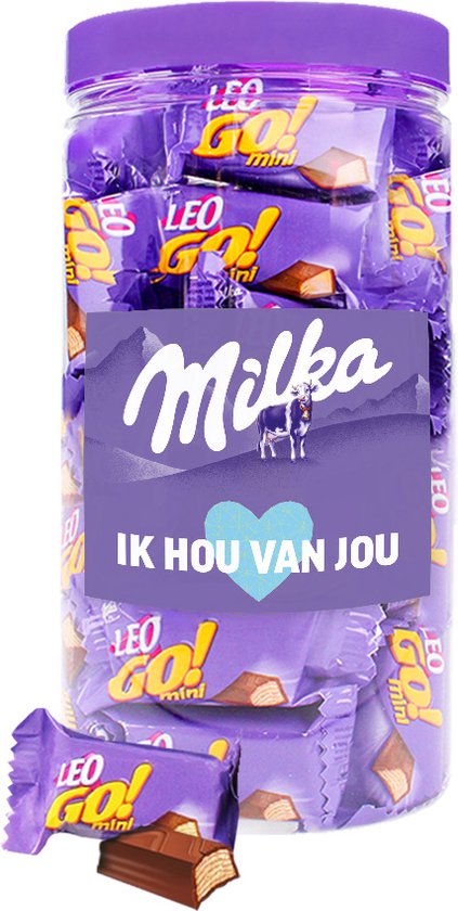 Milka Leo Go mini chocolade "Ik Hou Van Jou" - wafers met melkchocolade ...