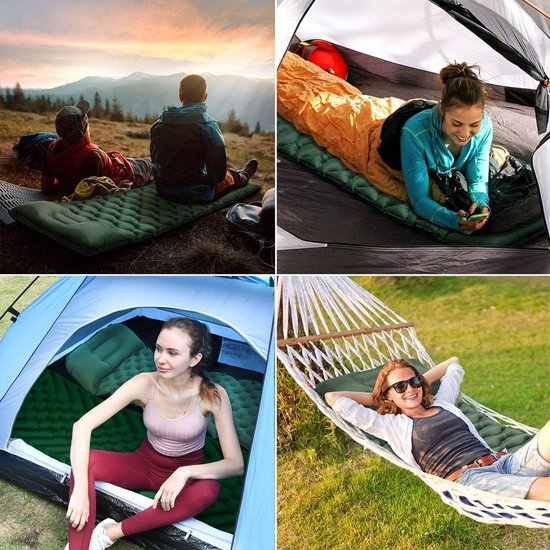 Camping Ultralichte outdoor camping isomat opblaasbaar met kussen ...
