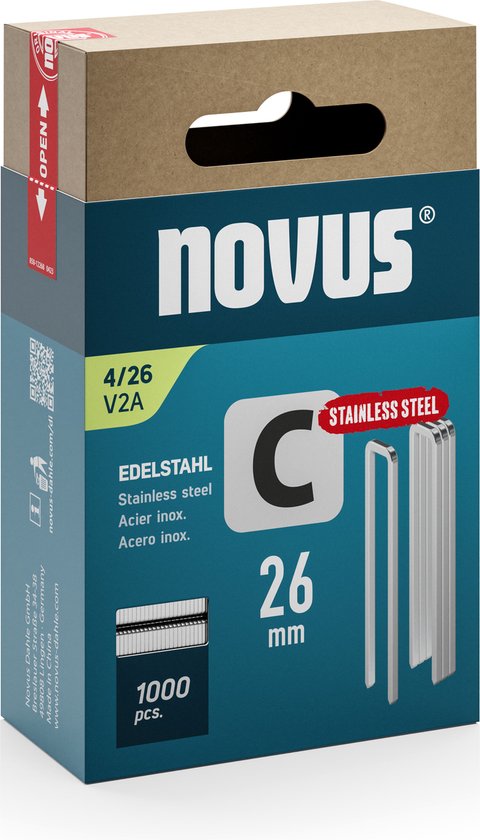 Novus Tools 042-0805 Nieten met smalle rug Type 4 1000 stuk(s) Afm. (l ...