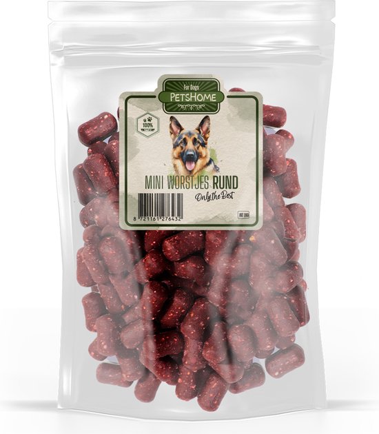 PetsHome Mini Worstjes Rund - Hondensnacks - Verwensnacks - 350 gram | bol