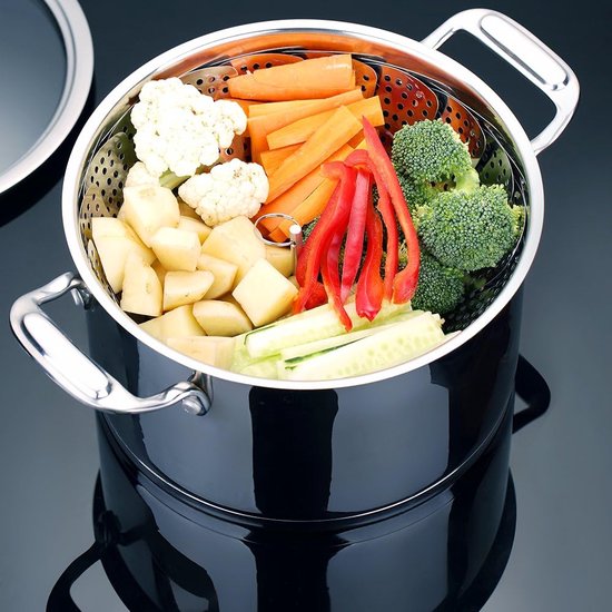 Roestvrijstalen stoompan, instelbaar stoominzet | bol