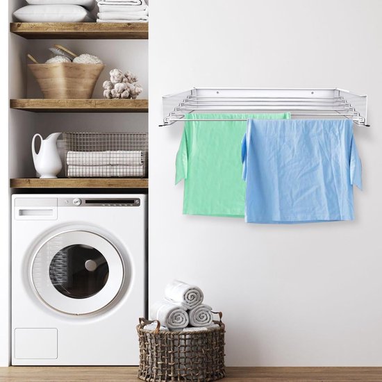 Droogrek, wanddroger, wasdroger wand, opvouwbaar, 80 x 40 cm, wit | bol