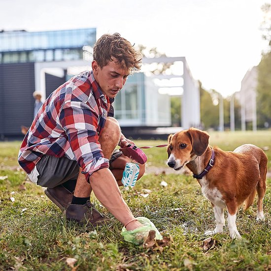 Poepzakdispenser voor honden, canvas hondentashouder met ritssluiting ...