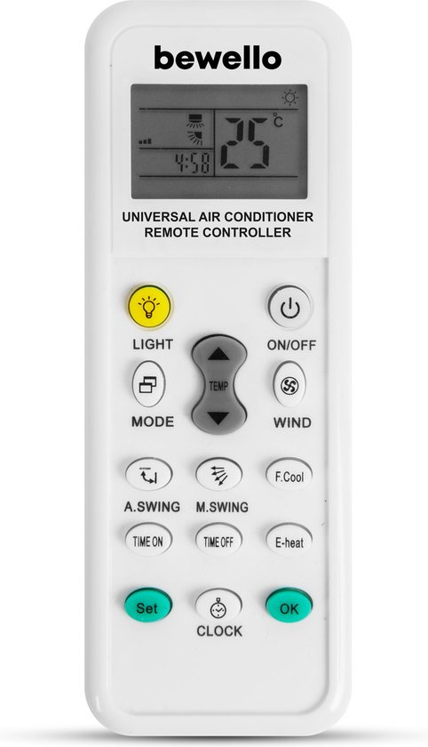 Bewello - Universele Airco Afstandsbediening - voor (multi) split unit ...