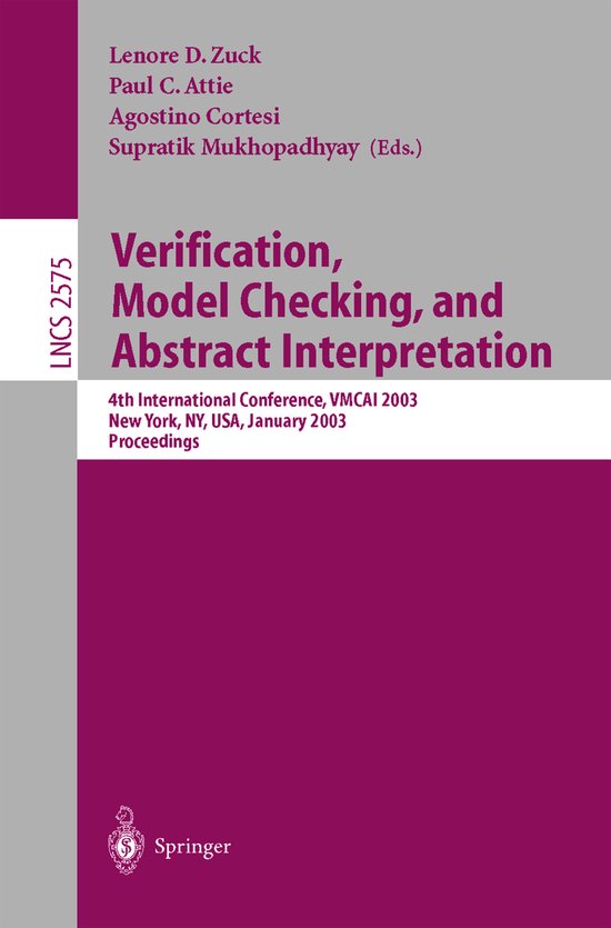 Verification, Model Checking, and Abstract Interpretation | 9783540003489 | Lenore D.... | bol