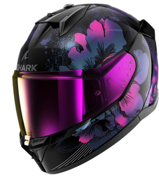 SHARK D-SKWAL 3 MAYFER Black Violet Glitter - Maat M - Integraal helm ...