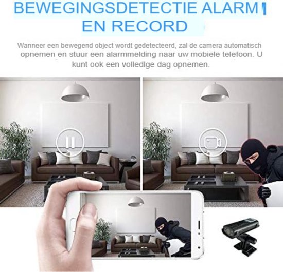 Spy camera wifi met app - Spy camera draadloos - Mini camera draadloos ...