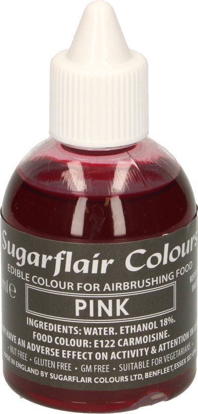 Sugarflair Airbrush Kleurstof - Voedingskleurstof - Roze - 60ml | bol