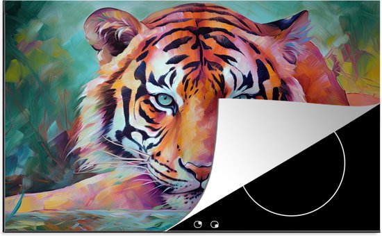 KitchenYeah® Inductie beschermer 74x48 cm - Tijger - Olieverf - Dieren ...